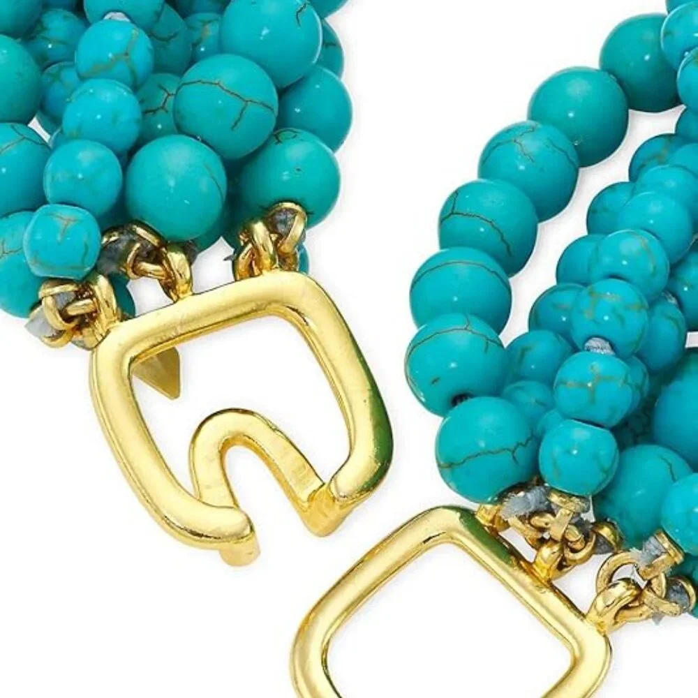 Kenneth Jay Lane | Jewelry | Kenneth Jay Lane 6 Row Turquoise Bead ...